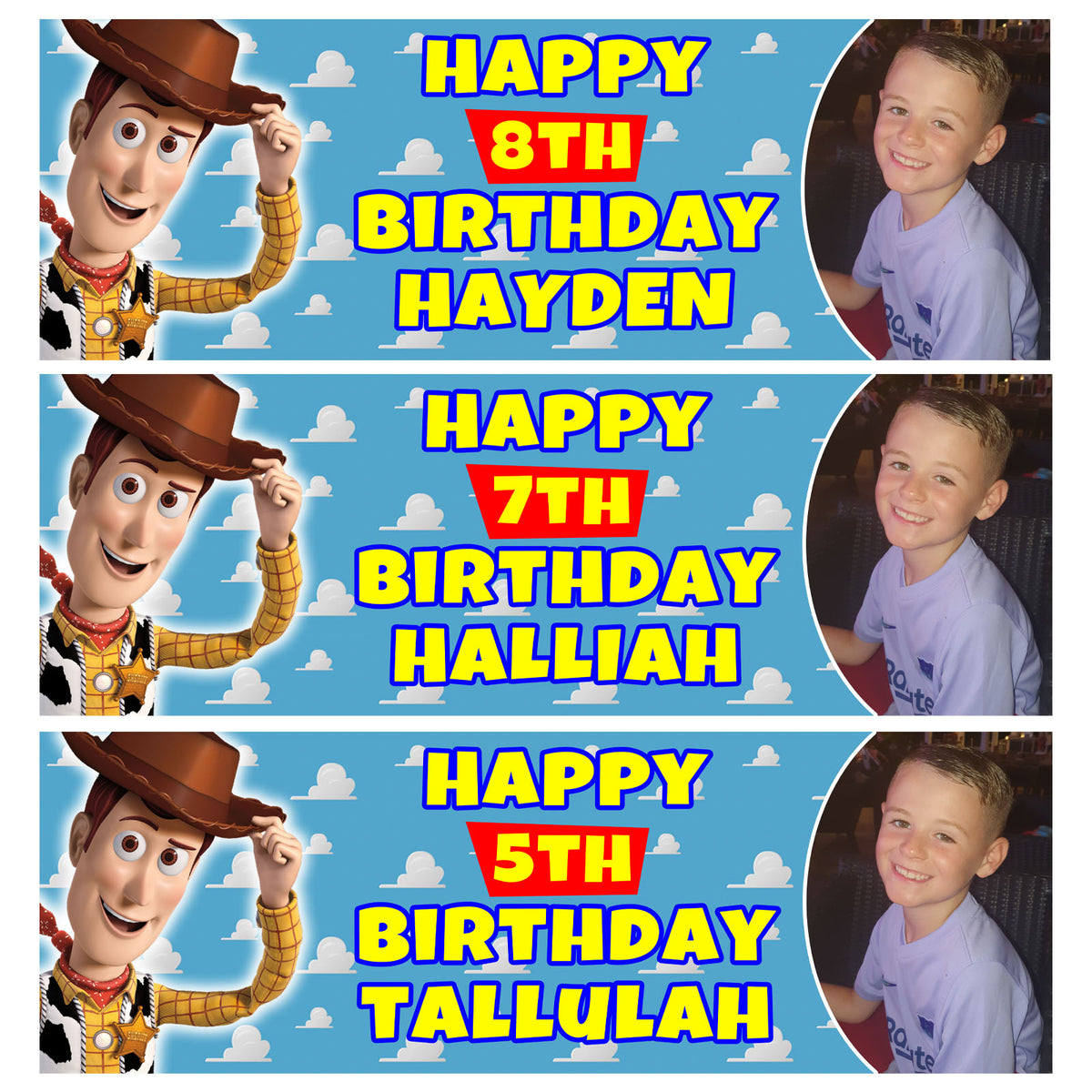 WOODY TOY STORY Photo Personalised Birthday Banners - Toy Story Party ...