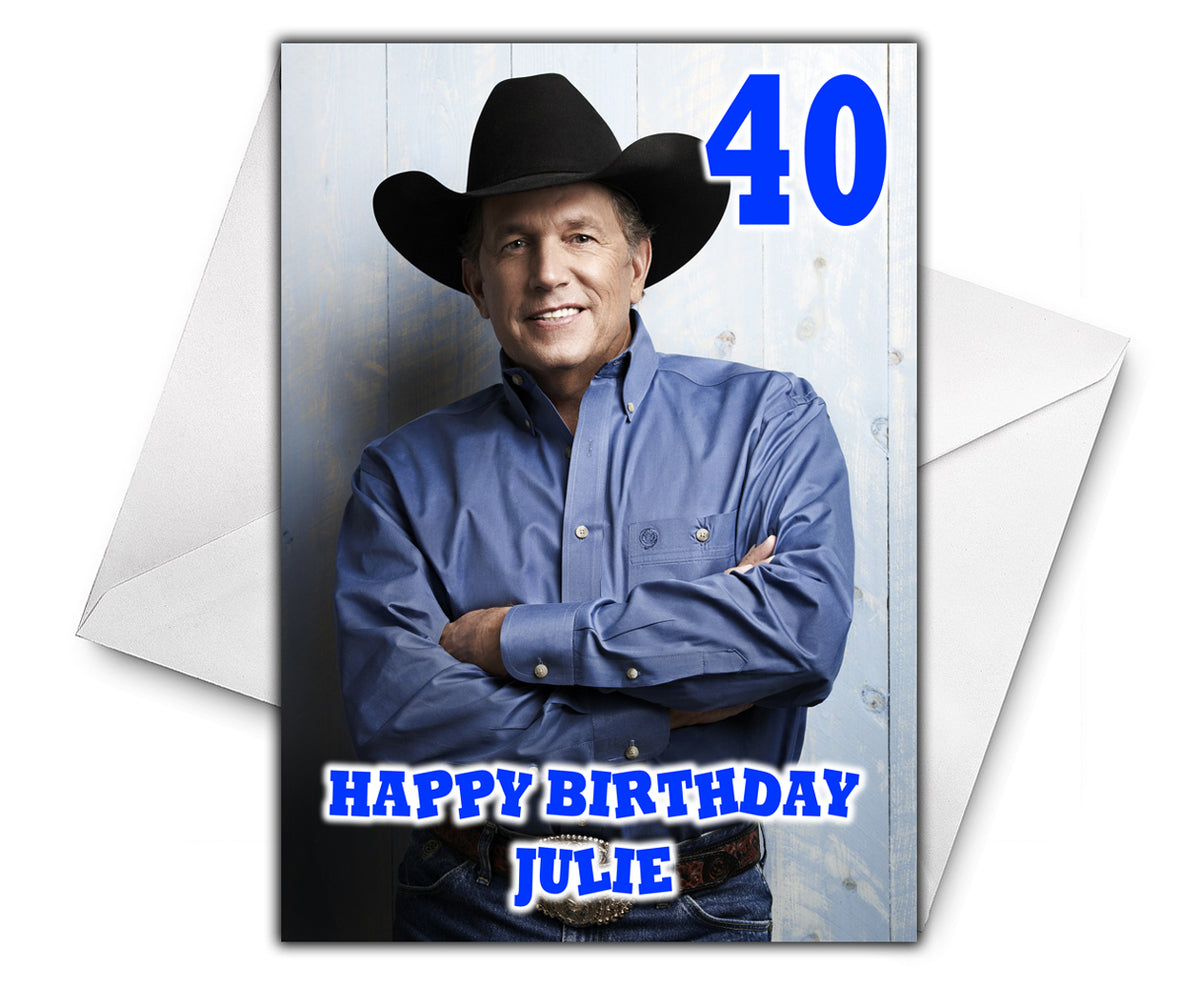 GEORGE STRAIT Personalised Birthday Card – elephano.com