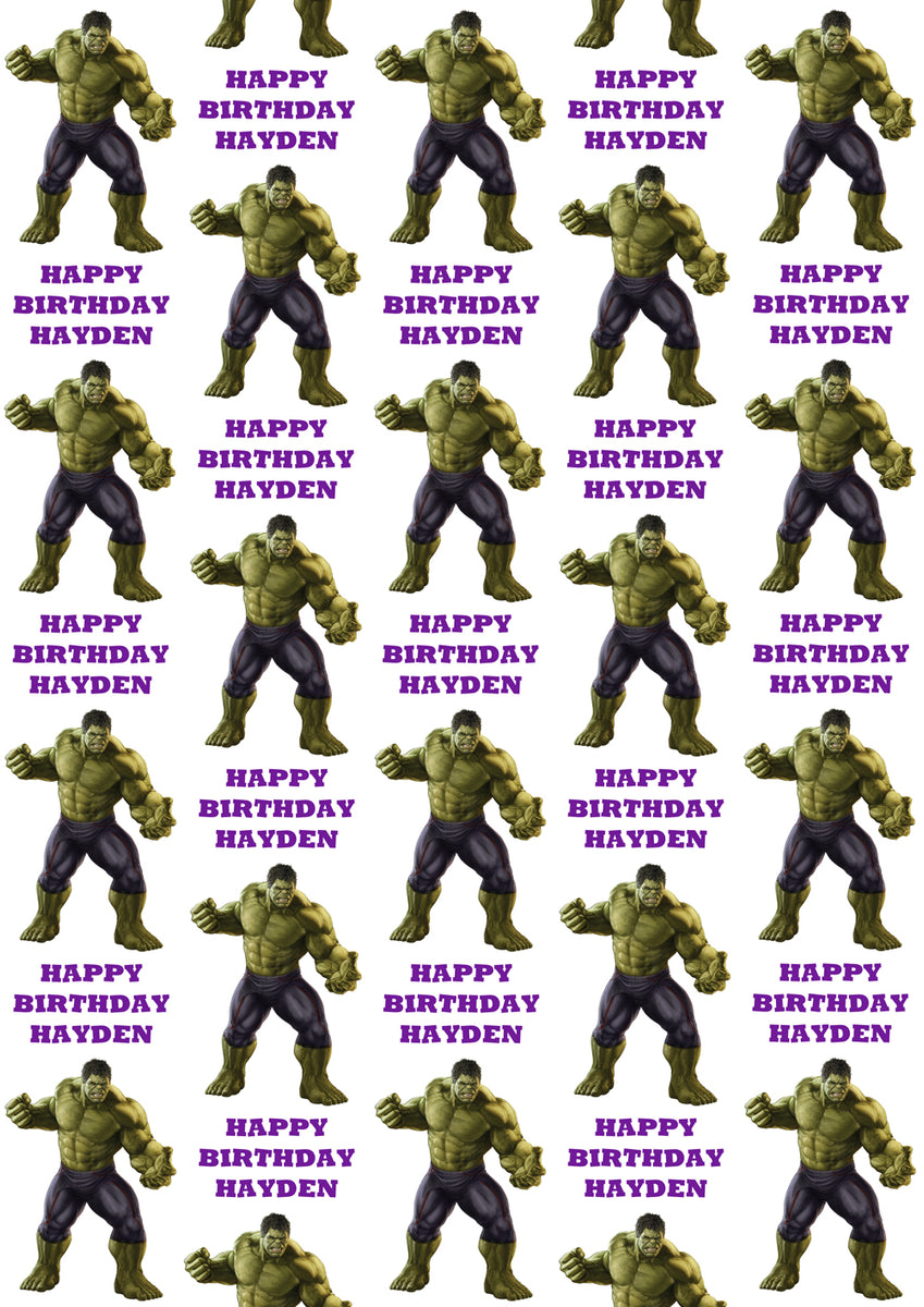 INCREDIBLE HULK Personalised Wrapping Paper – elephano.com