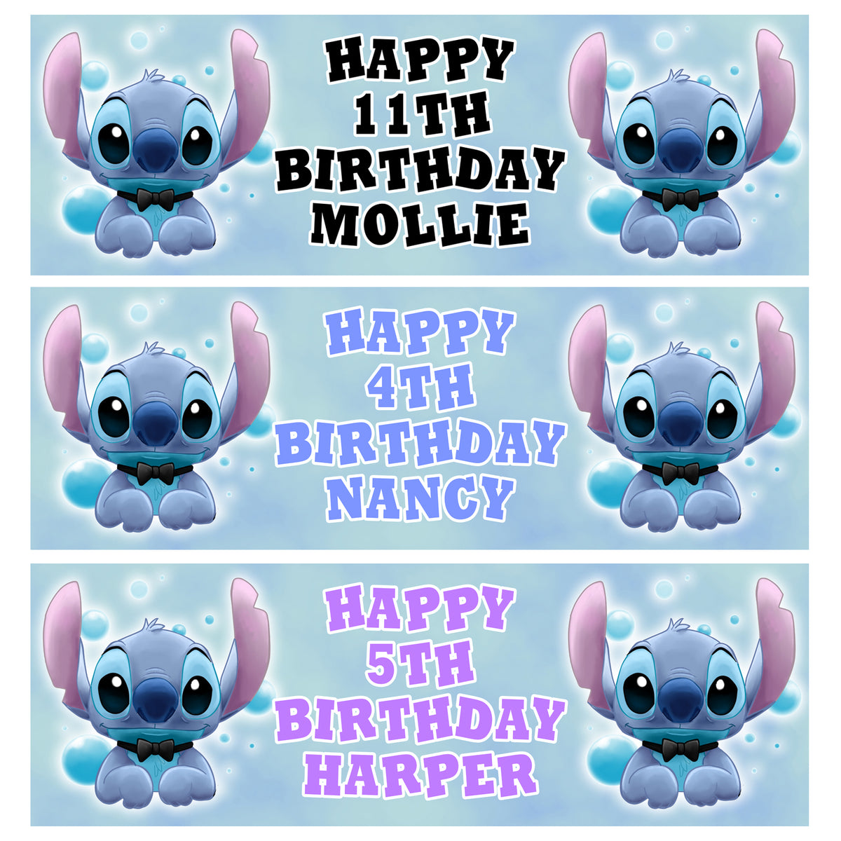DISNEY STITCH Personalised Birthday Banners - D6 – elephano.com