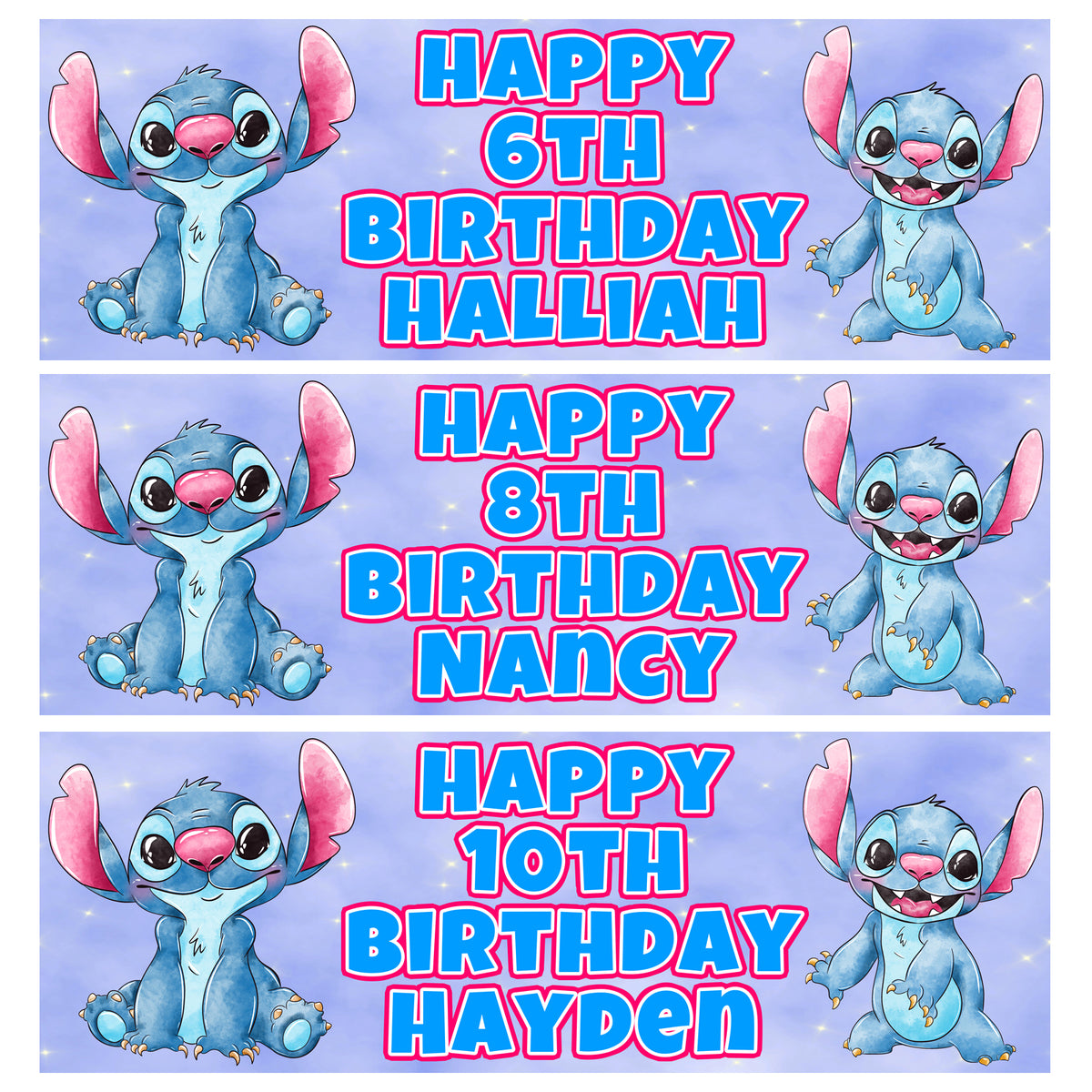 DISNEY STITCH Personalised Birthday Banners - D7 – elephano.com